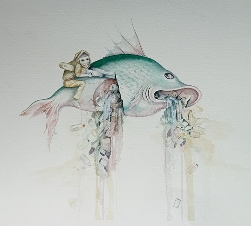Bruegel's Fish Revisited Original Watercolour Painting by Dominic ...