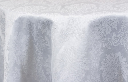 Wellington Damask Pattern White Linens | gotyacoveredlinens