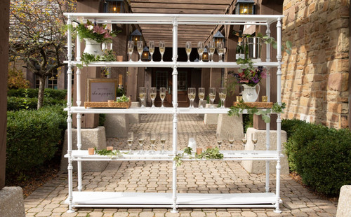 White Industrial Shelf Bar Back | gotyacoveredlinens