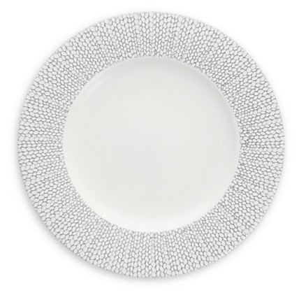 Amanda Gray Embossed Dinner Plate | gotyacoveredlinens