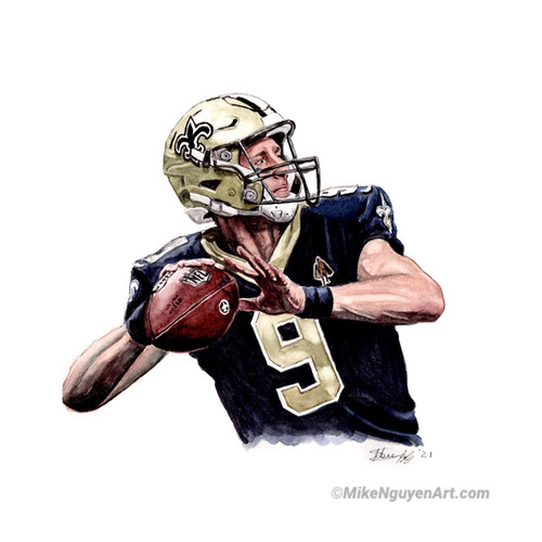 Drew Brees - Print | Mike Nguyen Art