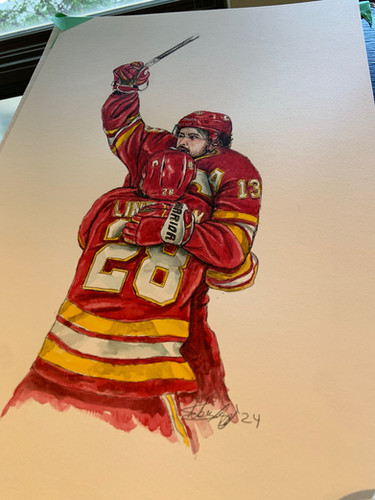 Tribute Original painting of late superstar Johnny Gaudreau rip Johnny ...