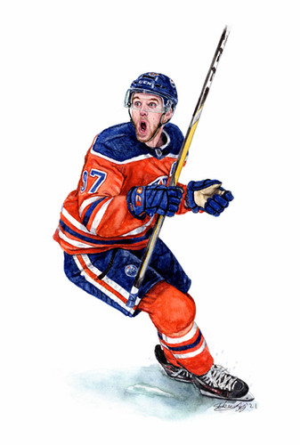 Connor McDavid Goal Celebration - Print | Mike Nguyen Art