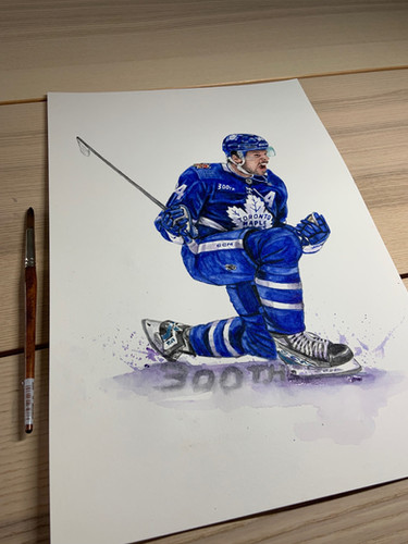 AUSTON MATTHEW'S 300th GOAL CELE - ORIGINAL | Mike Nguyen Art