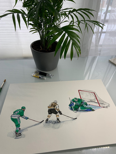 DAVID PASTRNAK 50TH GOAL - ORIGINAL | Mike Nguyen Art