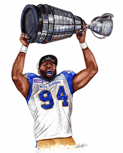 Jackson Jeffcoat, 2021 Grey Cup Champion - Print | Mike Nguyen Art