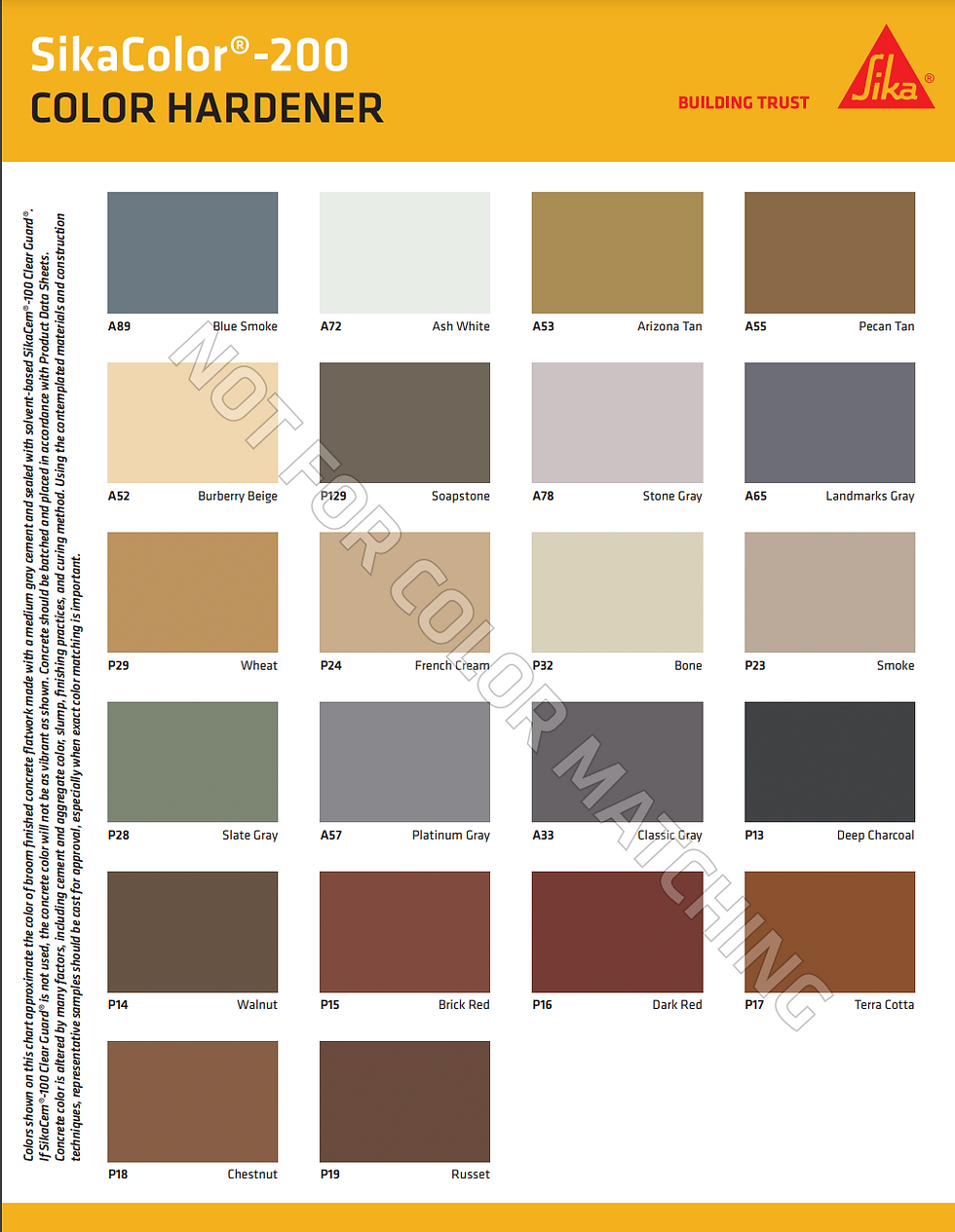 Color Charts | Deck O Rate