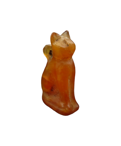 Ancient Egyptian Carnelian Cat (Bastet) Amulet | Jaspers' Antiques