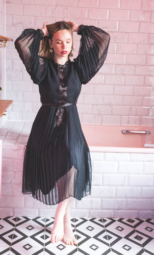 Jean Allen 1970s Black Dress Size 8/10 | Peony Vintage