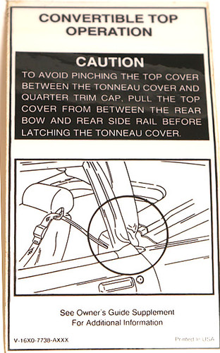 Convertible Top Operation Decal | ASC McLaren