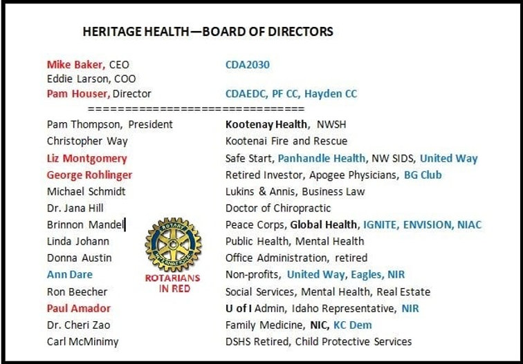 Heritage Health Board of Directors