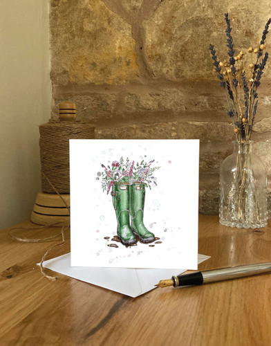 Wellies | Card Design | eleanortomlinsonart