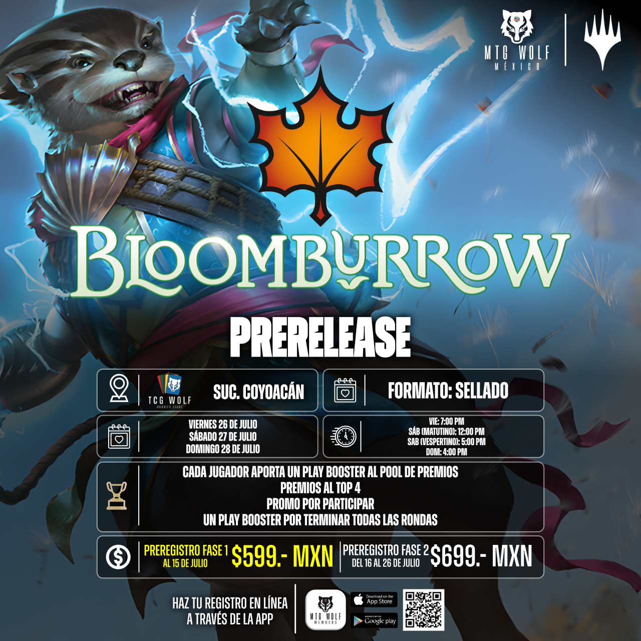 Prerelease Bloomburrow @ TCG Wolf (Domingo) | MTG Wolf México