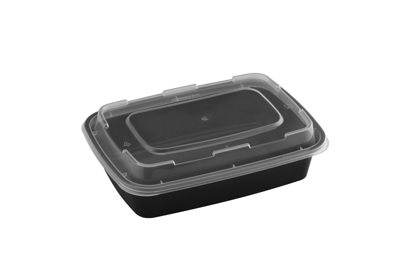 24oz Rectangular Microwaveable Container with Lid, 150 sets