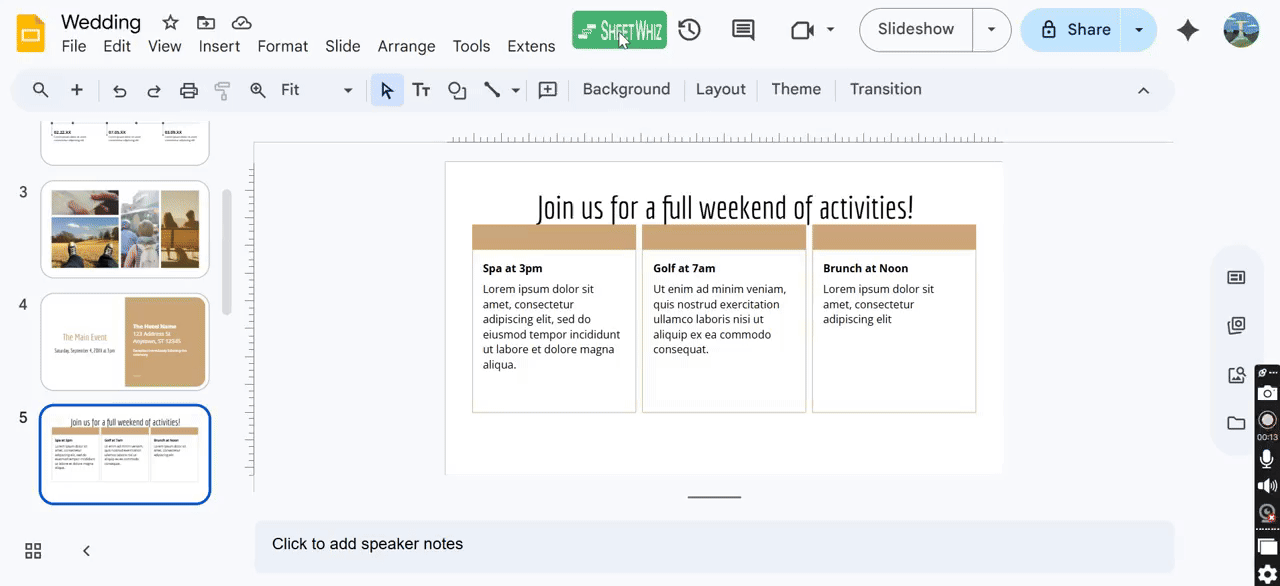 Distribute Objects Horizontally and Vertically in Google Slides