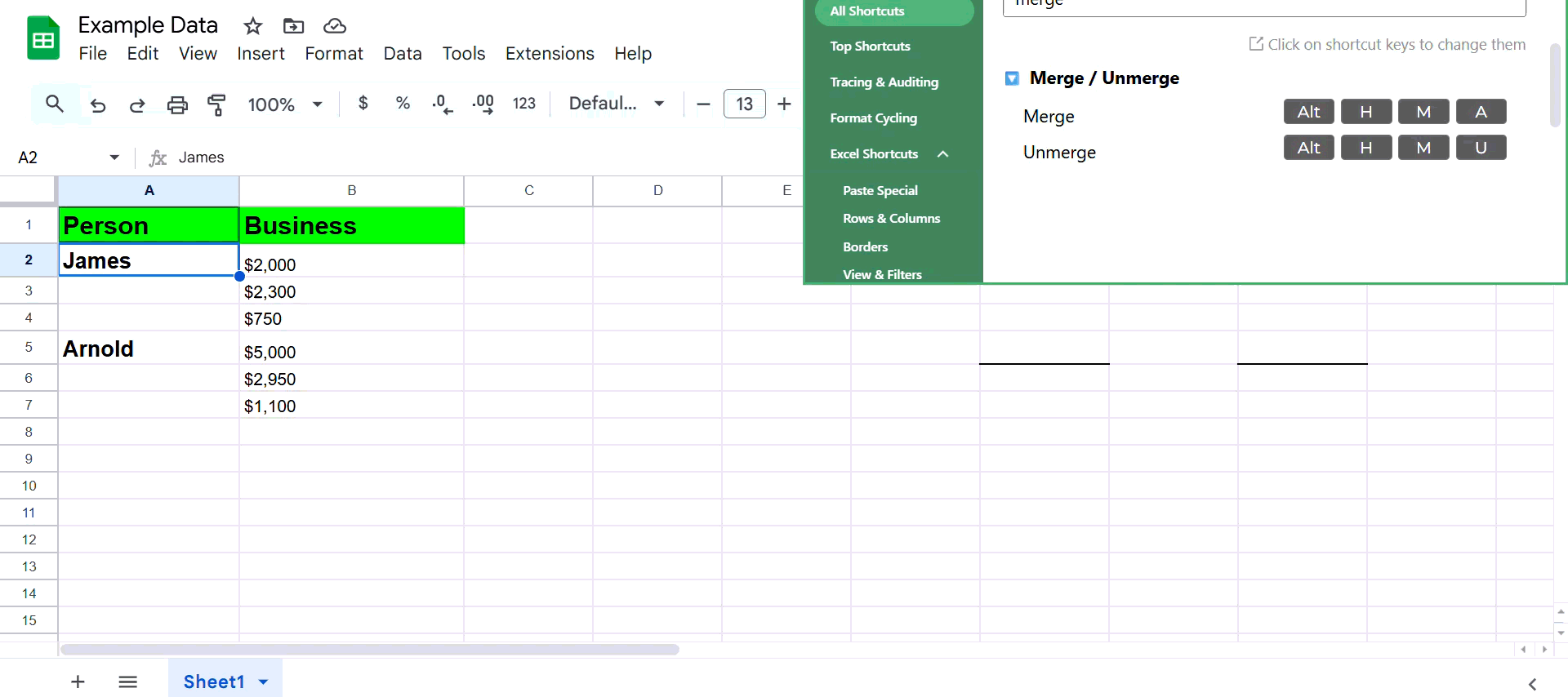 How to Merge and Unmerge Cells in Google Sheets?
