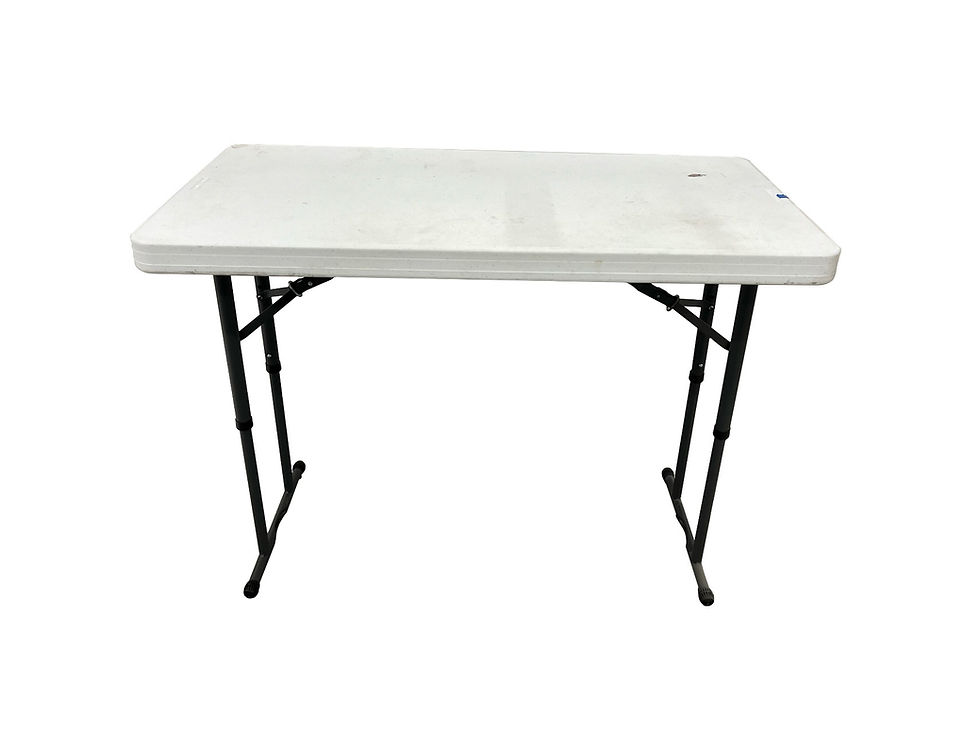 White Plastic Table with Adjustable Legs | Gotham Scenic