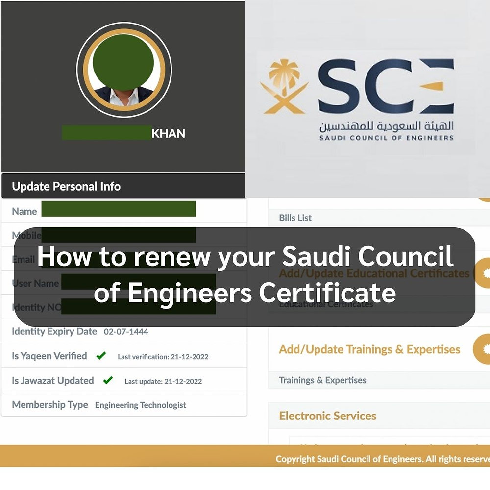 How to Renew your Saudi Council of Engineers Membership