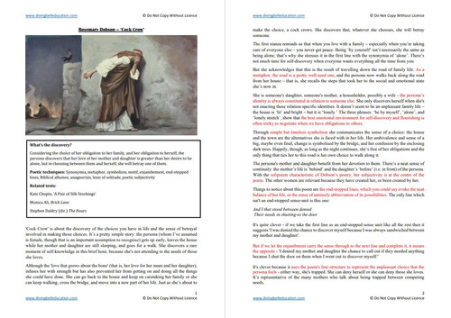 Close reading notes: Rosemary Dobson, 'Cock Crow' | Diving Bell Educatio