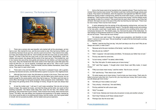Short Story Study: D.H. Lawrence, 'The Rocking Horse Winner' | Diving ...