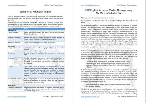 HSC Advanced Module B Essay and Essay Analysis: Hare with Amber Eyes ...