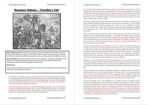 Close reading notes: Rosemary Dobson, 'Traveller's Tale' | Diving Bell ...