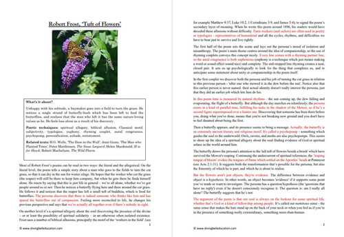 Close reading notes: Robert Frost, 'Tuft of Flowers' | Diving Bell Educatio