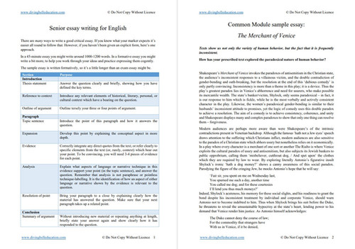 Bundle: Merchant of Venice essay, Talking Points, and revision ...