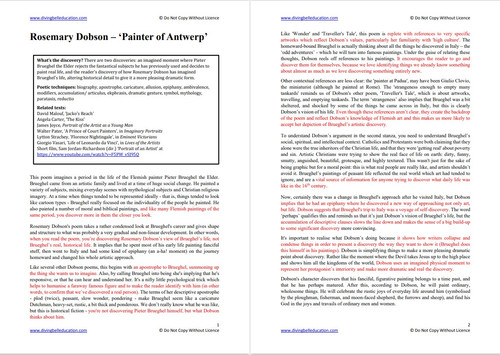 Close reading notes: Rosemary Dobson, 'Painter of Antwerp' | Diving ...