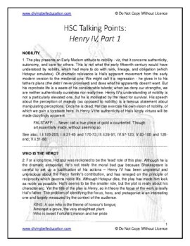 Talking Points - HSC Advanced Mod B: Henry IV, Pt 1 | Diving Bell Educatio