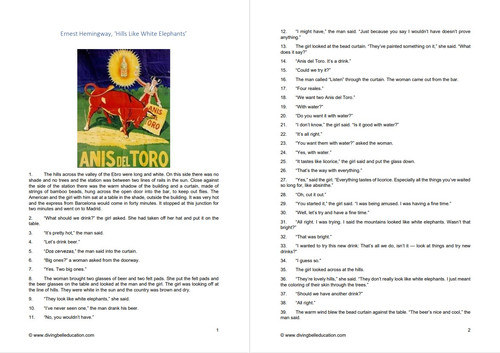 Short Story Study: Ernest Hemingway, 'Hills Like White Elephants ...