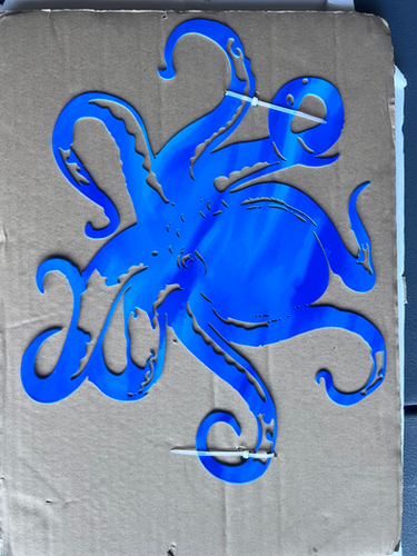 Metal Laser Cut Octopus- Blue | WaterWarriorAlliance