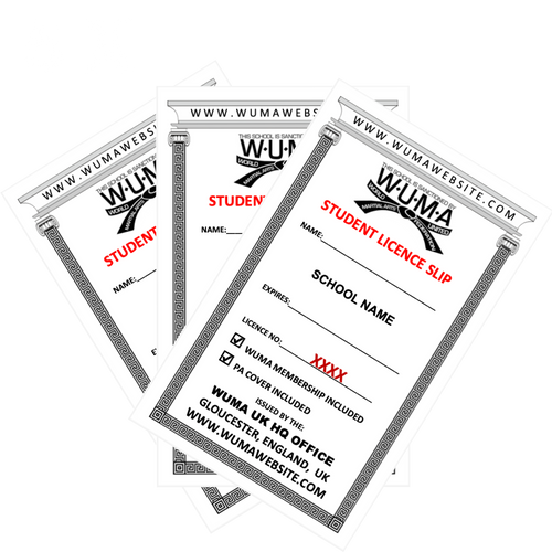 5 x Student Licence Slips - £9 per Licence | wuma