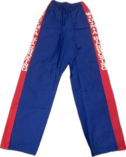 Blue and Red Cotton WUMA Kickboxing Trousers | WUMA HQ