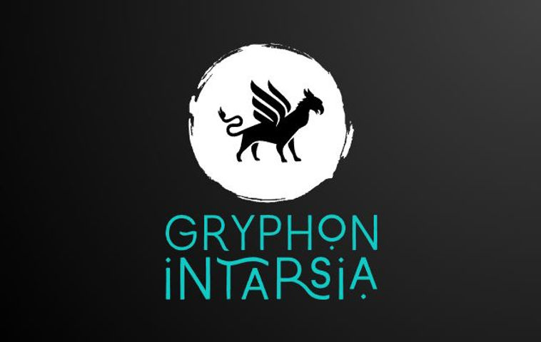 Gryphon Intarsia | exotic hardwood carvings