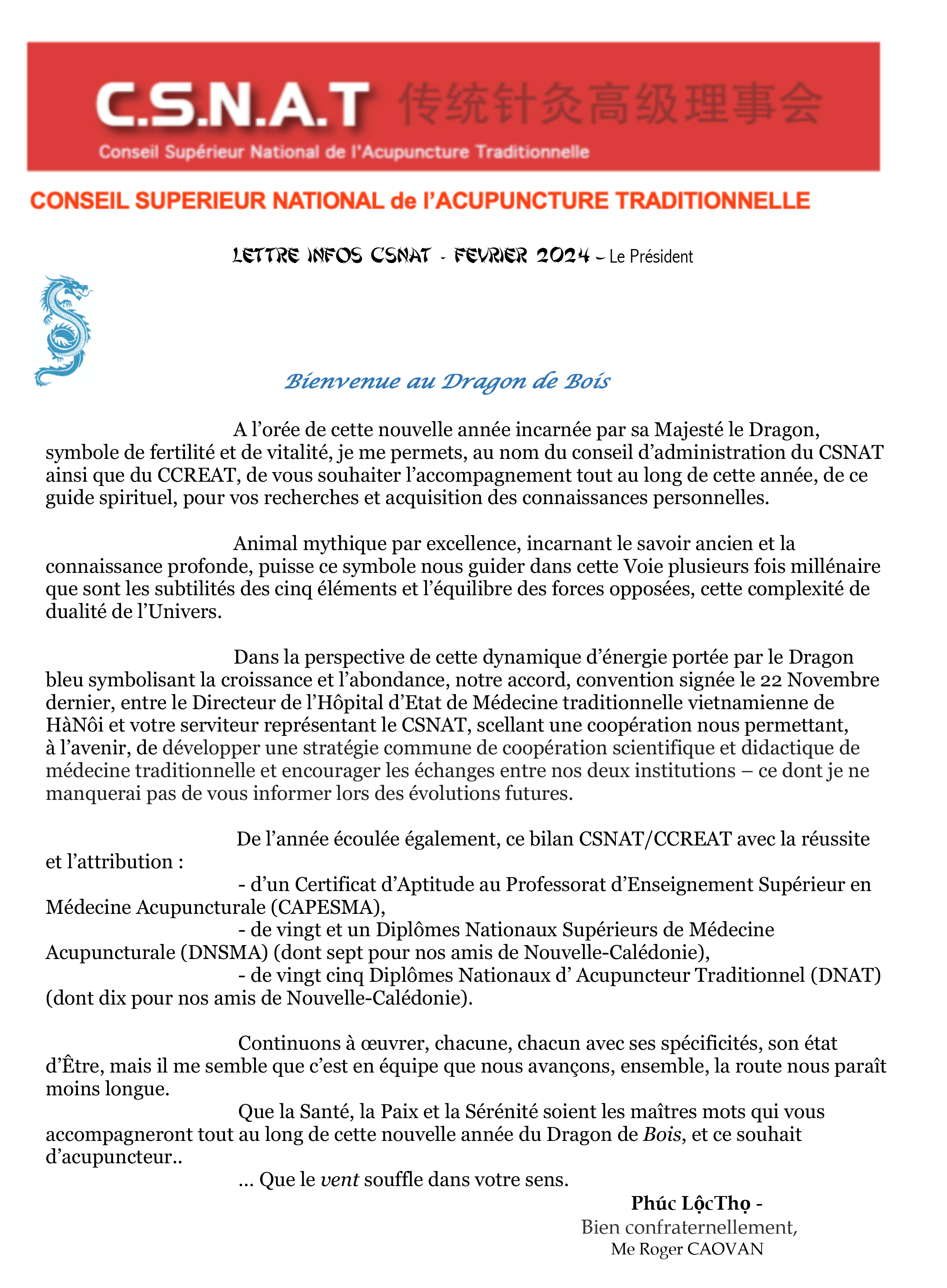 Lettre Infos CSNAT - Février 2024
