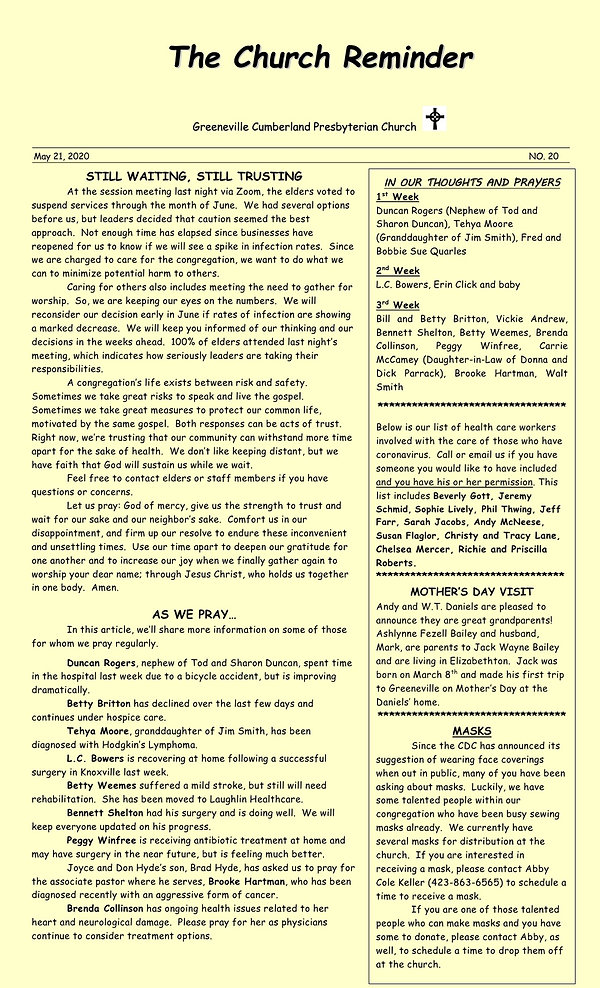 Reminder | GCPChurch