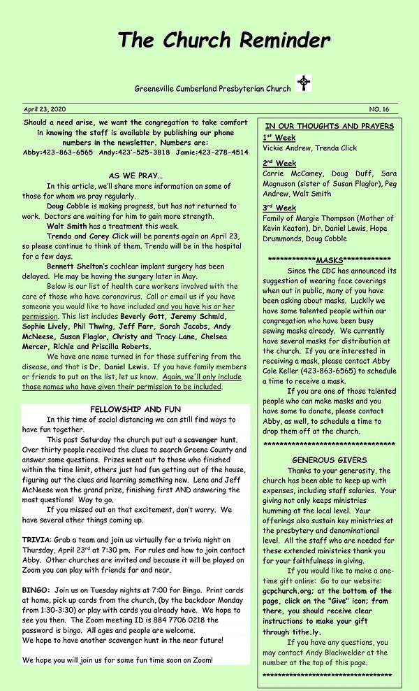 Reminder | GCPChurch