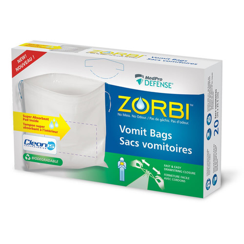 ZORBI™ Vomit Bags with Cleanis Technology | Northern Medical Sup
