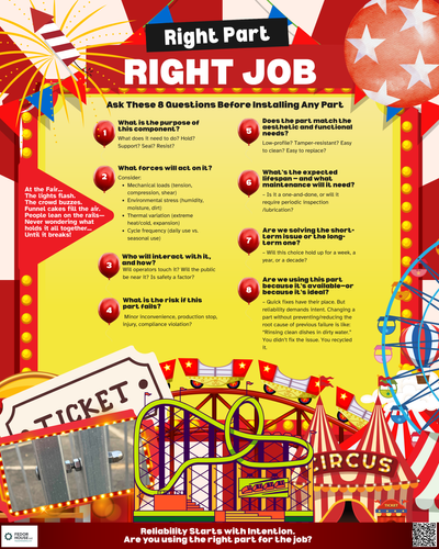 Right Part, Right Job – Reliability Poster | Master Reliability