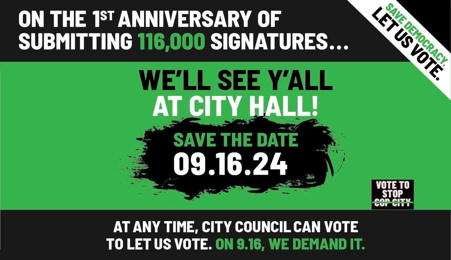 Vote to Stop Cop City Rally at City Hall | SnapCo