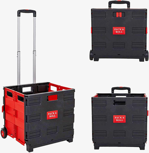 Collapsible Grocery Storage Transit Utility Hand Cart 55 Lbs Capacity ...