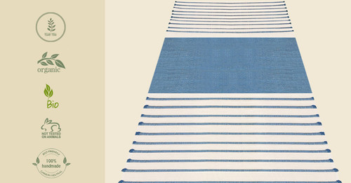 Herbal, Indigo & Aloe Vera Organic Cotton, Handloom Yoga Mat ...