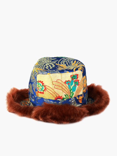 Traditional Handmade Tibetan Brocaded Hats in Silk & Yak Wool ...