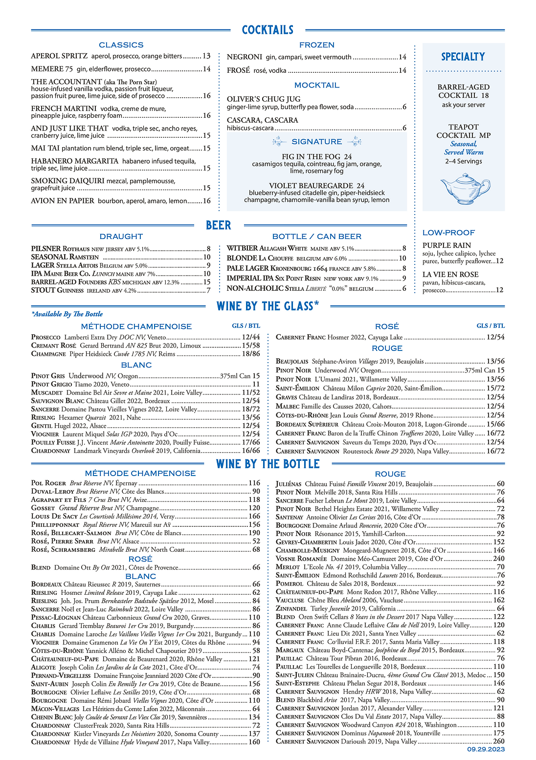 Dinner | Brasserie Memere