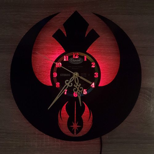 Star Wars Vinyl Record RGB LED Clock - Rebel & Jedi | NORTH POLE RETRO