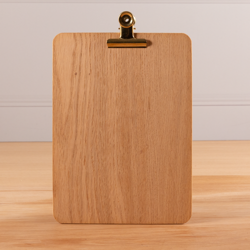 Wooden A5 Clipboard with Removable GOLD Clip | Chalkboards UK