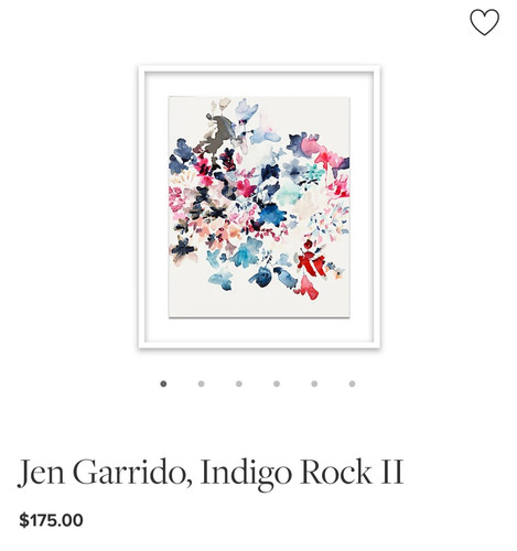 NEW Jen Garrido Art Piece - Flower Print in White Wooden Frame ...