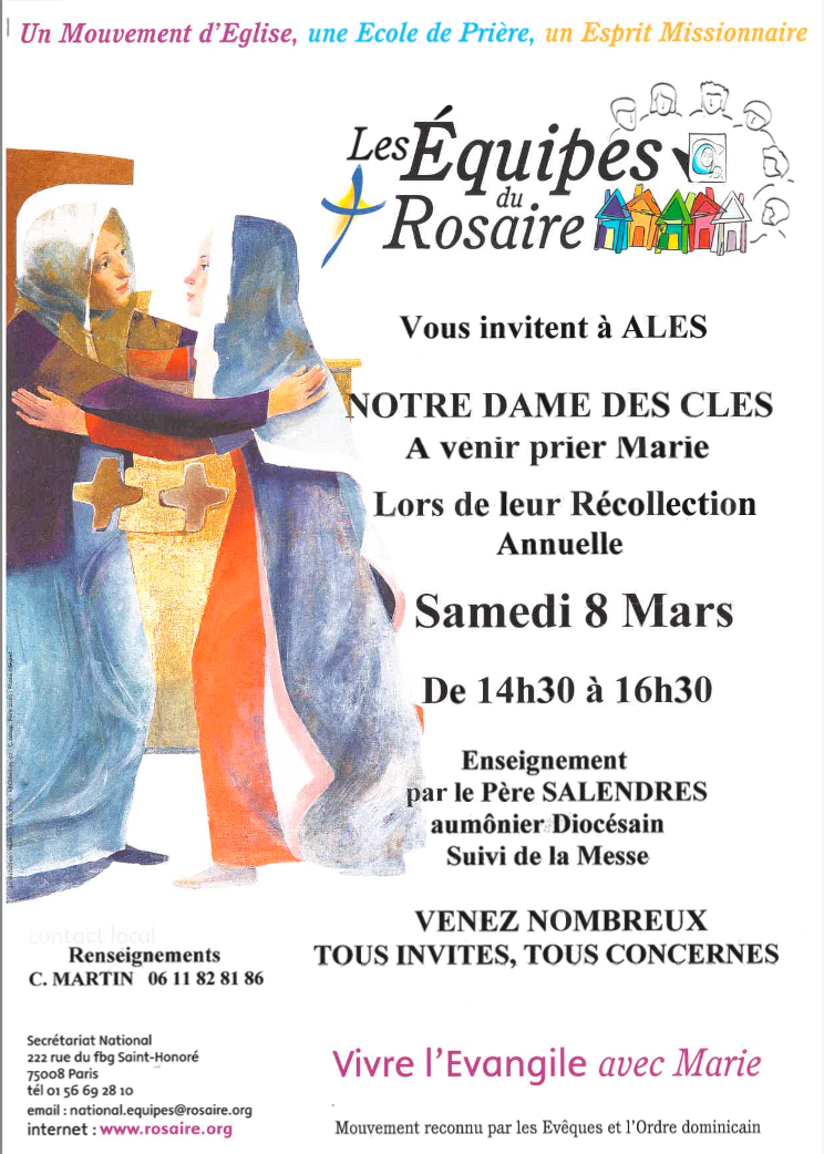 Prier Marie avec les Équipes du Rosaire lors de leur Récollection ...