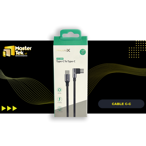 Cabe carga tipo C a C con conector 90° | MasterTek